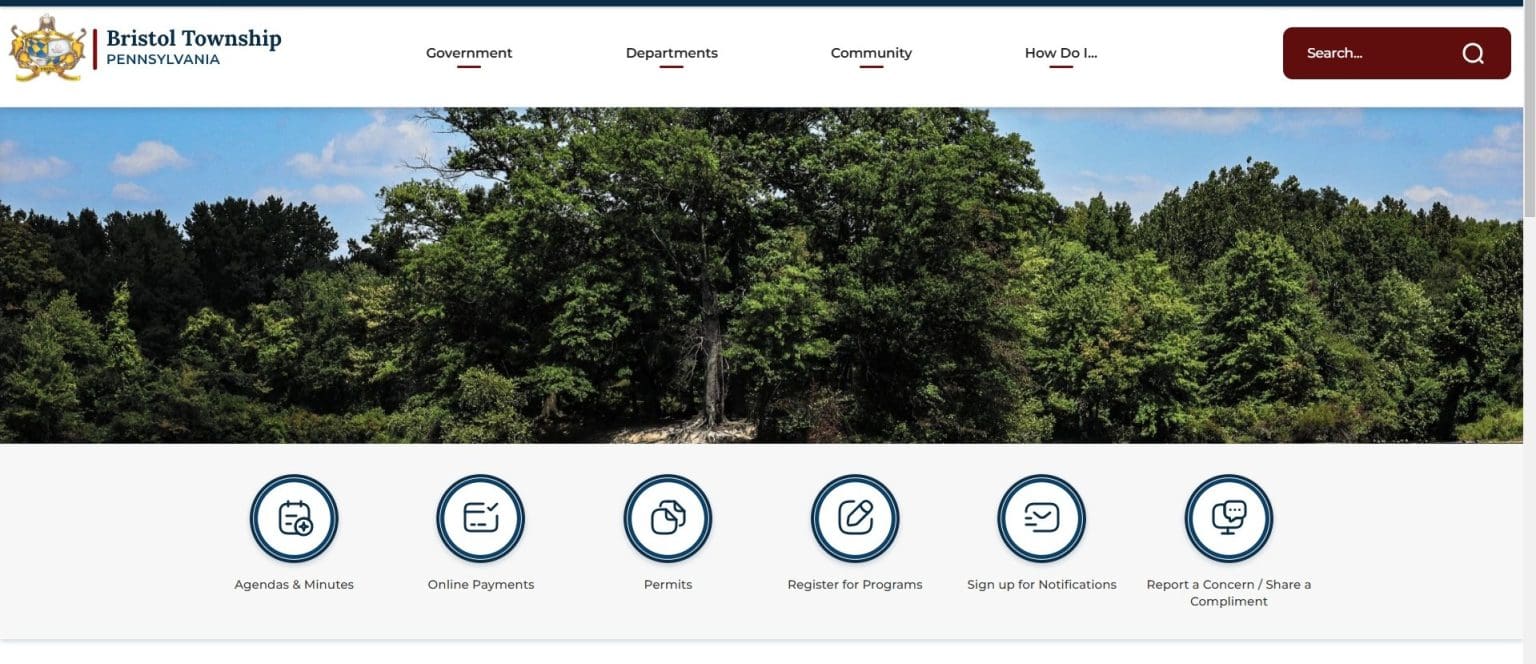 New Bristol Twp Website Goes Live to Positive Reviews; Front Reception ...